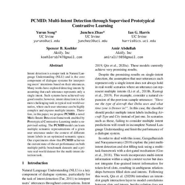 Pcmid Multi Intent Detection Through Supervised Prototypical Contrastive Learning Acl Anthology