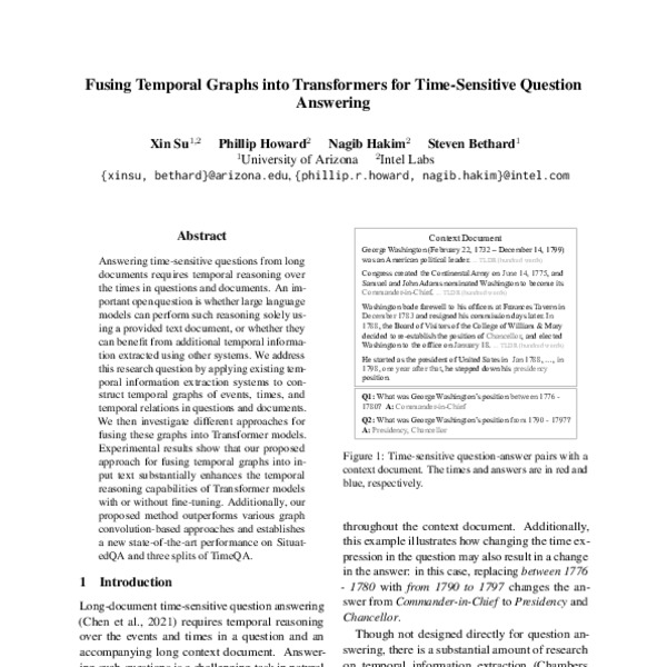 Fusing Temporal Graphs into Transformers for Time-Sensitive Question Answering - ACL Anthology