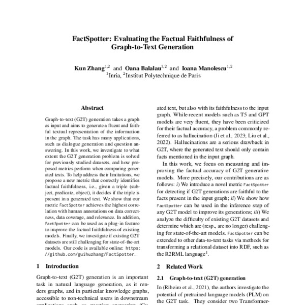 FactSpotter: Evaluating the Factual Faithfulness of Graph-to-Text Generation - ACL Anthology
