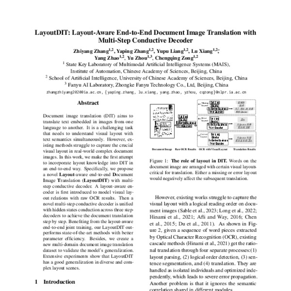 Layoutdit Layout Aware End To End Document Image Translation With Multi Step Conductive Decoder