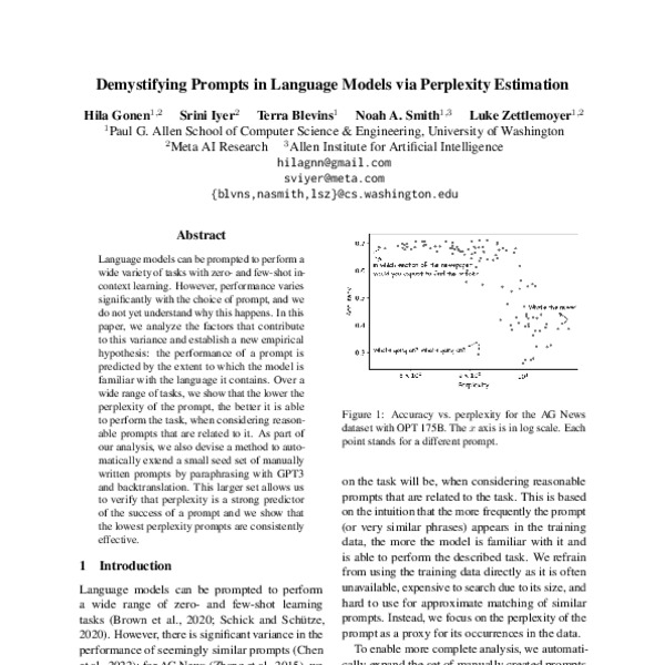 Demystifying Prompts In Language Models Via Perplexity Estimation Acl