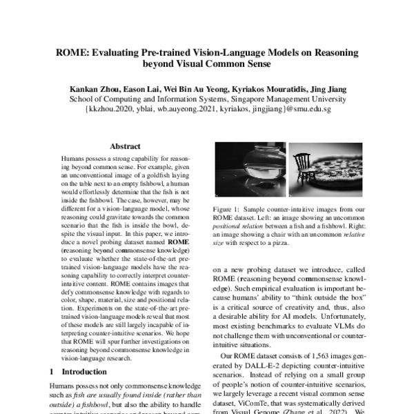 ROME: Evaluating Pre-trained Vision-Language Models on Reasoning beyond Visual Common Sense ...