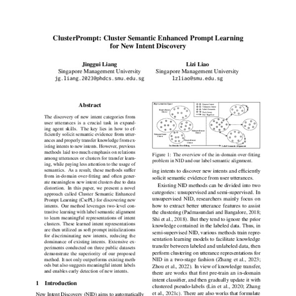 ClusterPrompt: Cluster Semantic Enhanced Prompt Learning for New Intent Discovery - ACL Anthology