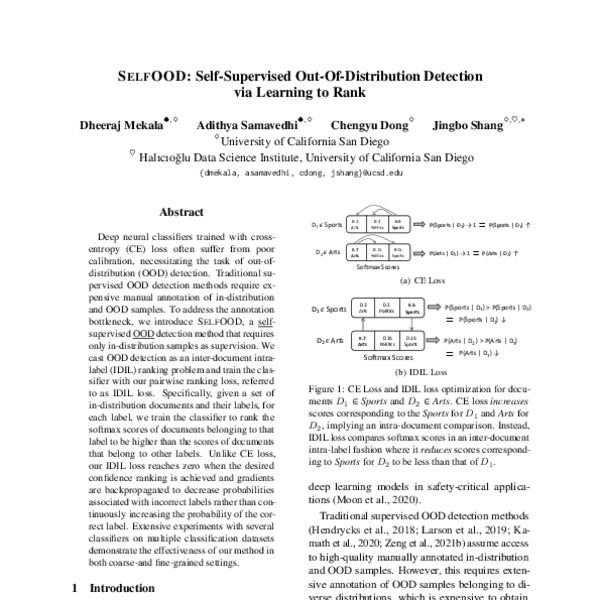 SELFOOD: Self-Supervised Out-Of-Distribution Detection via Learning to Rank - ACL Anthology