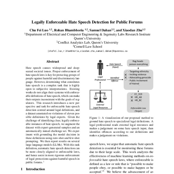 Legally Enforceable Hate Speech Detection for Public Forums - ACL Anthology