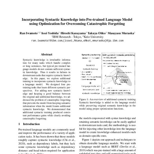 Incorporating Syntactic Knowledge Into Pre Trained Language Model Using Optimization For