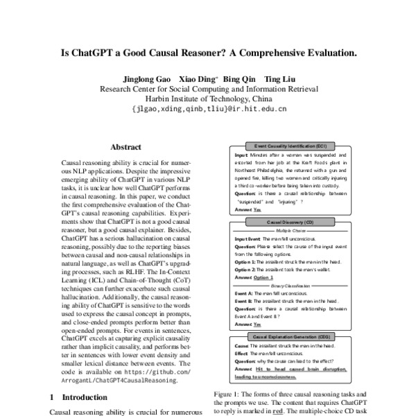 Is ChatGPT a Good Causal Reasoner? A Comprehensive Evaluation - ACL Anthology