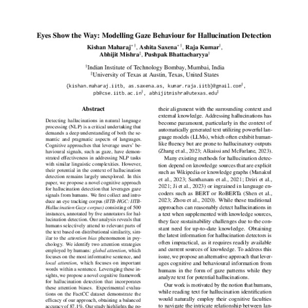 Eyes Show the Way: Modelling Gaze Behaviour for Hallucination Detection ...