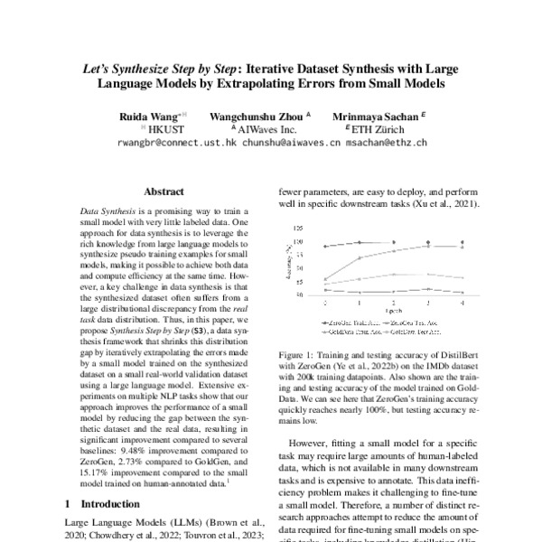 Let’s Synthesize Step by Step: Iterative Dataset Synthesis with Large ...