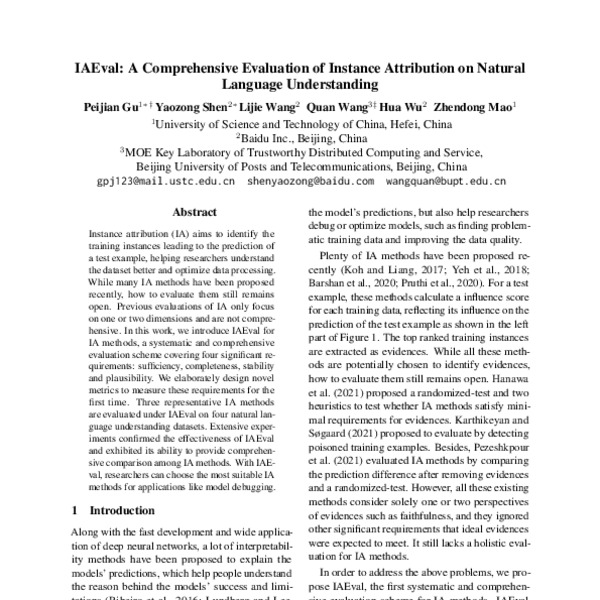 IAEval: A Comprehensive Evaluation of Instance Attribution on Natural Language Understanding ...