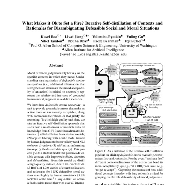 What Makes it Ok to Set a Fire? Iterative Self-distillation of Contexts ...