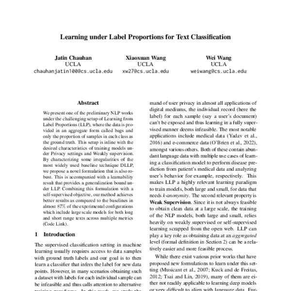 Learning under Label Proportions for Text Classification - ACL Anthology