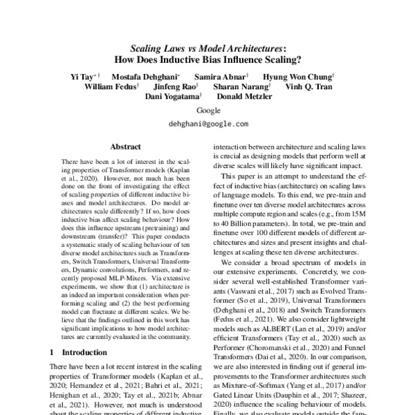 Scaling Laws Vs Model Architectures How Does Inductive Bias Influence Scaling Acl Anthology