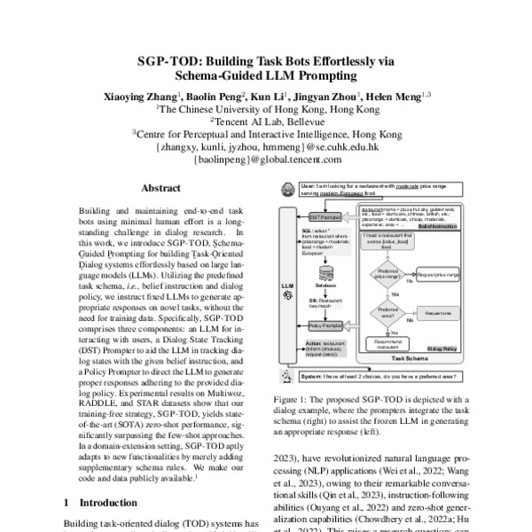 SGP-TOD: Building Task Bots Effortlessly via Schema-Guided LLM Prompting - ACL Anthology