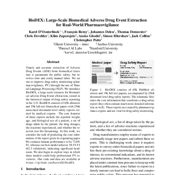 BioDEX: Large-Scale Biomedical Adverse Drug Event Extraction for Real ...
