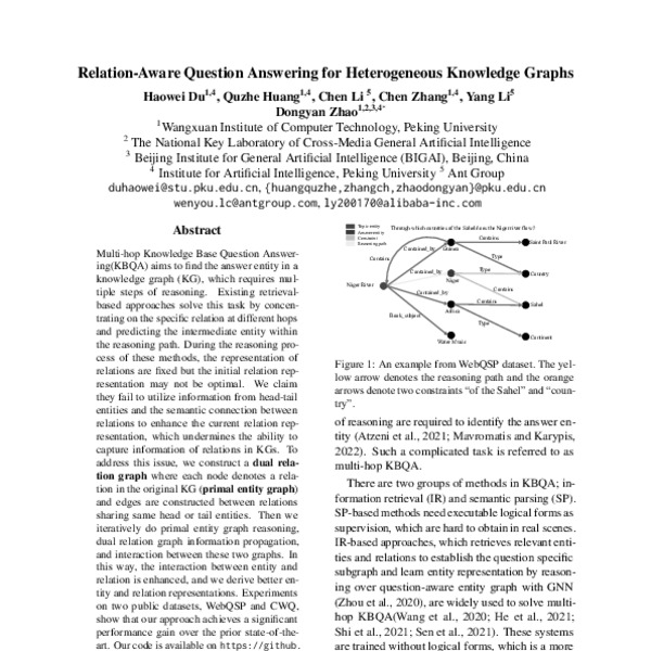 Relation-Aware Question Answering for Heterogeneous Knowledge Graphs - ACL Anthology