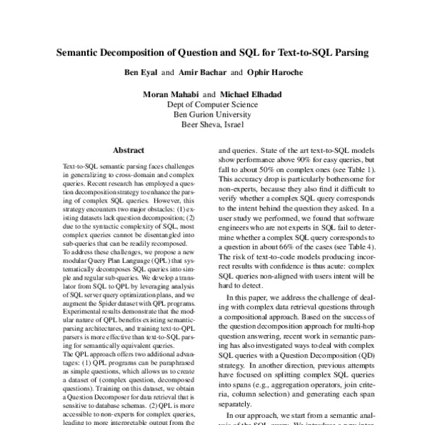 Semantic Decomposition Of Question And Sql For Text To Sql Parsing Acl Anthology
