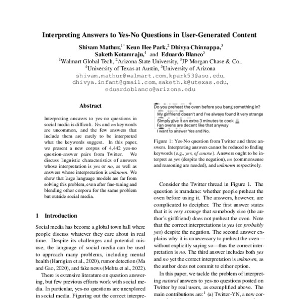 Interpreting Answers to Yes-No Questions in User-Generated Content - ACL Anthology