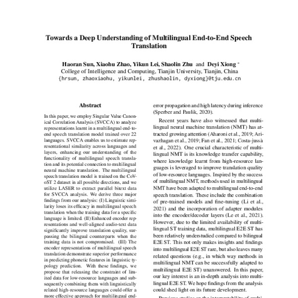 Towards a Deep Understanding of Multilingual End-to-End Speech ...