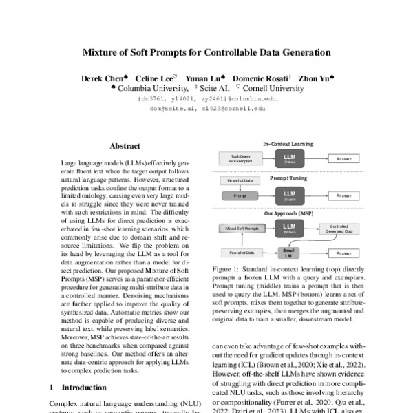 Mixture of Soft Prompts for Controllable Data Generation - ACL Anthology
