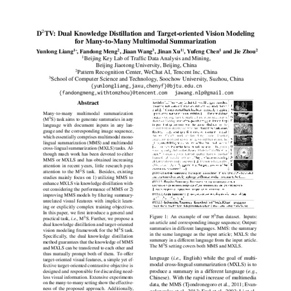 D2TV: Dual Knowledge Distillation and Target-oriented Vision Modeling for Many-to-Many ...