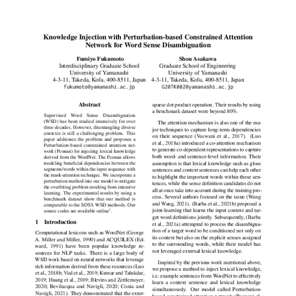 Knowledge Injection With Perturbation Based Constrained Attention