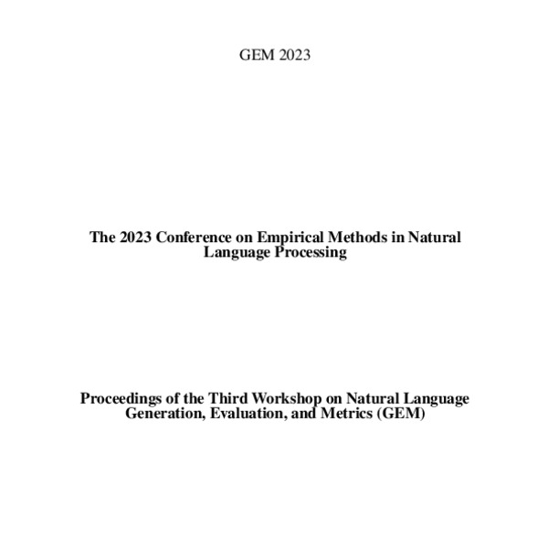 Proceedings of the Third Workshop on Natural Language Generation ...