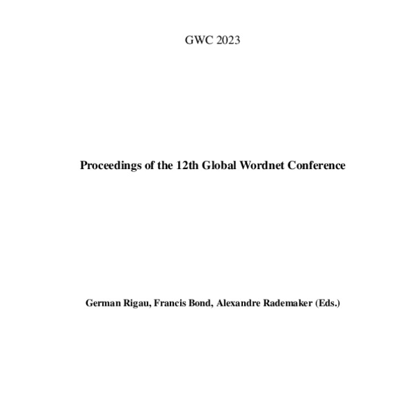 Proceedings of the 12th Global Wordnet Conference - ACL Anthology