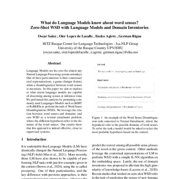 What do Language Models know about word senses? Zero-Shot WSD with Language Models and Domain ...
