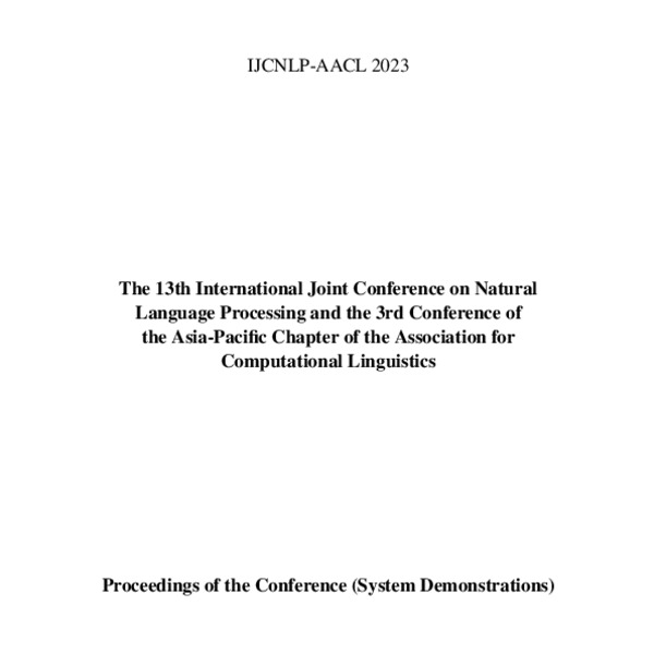 Proceedings of the 13th International Joint Conference on Natural Language Processing and the ...