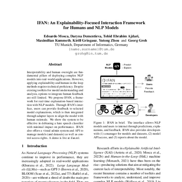 IFAN: An Explainability-Focused Interaction Framework for Humans and NLP Models - ACL Anthology