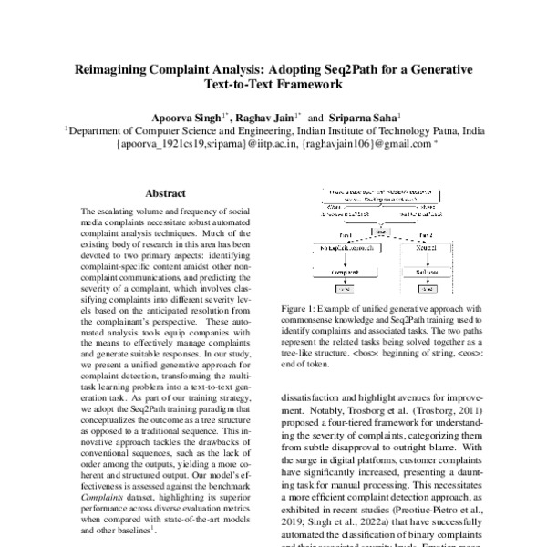 Reimagining Complaint Analysis: Adopting Seq2Path for a Generative Text ...