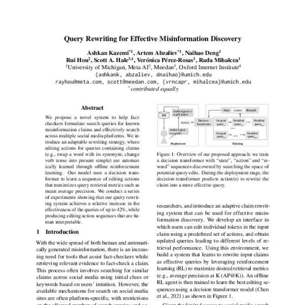 Query Rewriting for Effective Misinformation Discovery - ACL Anthology