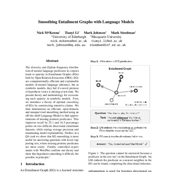 Smoothing Entailment Graphs With Language Models Acl Anthology