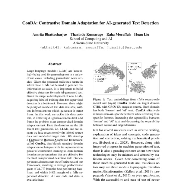 ConDA: Contrastive Domain Adaptation for AI-generated Text Detection - ACL Anthology