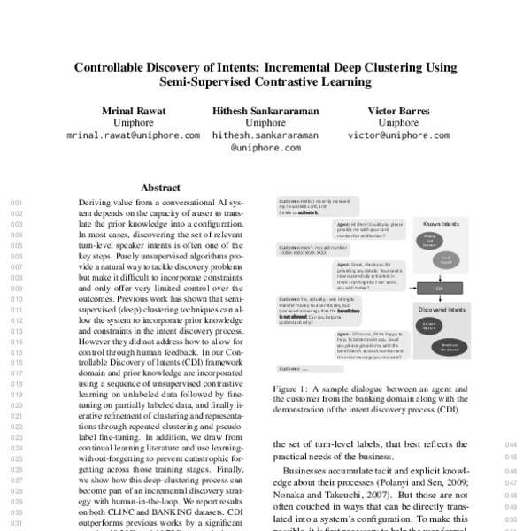 Controllable Discovery Of Intents Incremental Deep Clustering Using Semi Supervised Contrastive