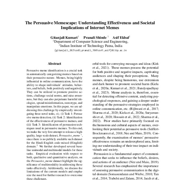 The Persuasive Memescape: Understanding Effectiveness and Societal Implications of Internet ...