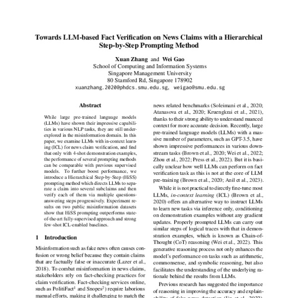 Towards Llm Based Fact Verification On News Claims With A Hierarchical Step By Step Prompting