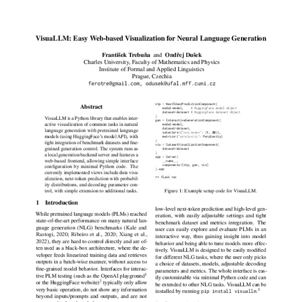 Visuallm Easy Web Based Visualization For Neural Language Generation Acl Anthology
