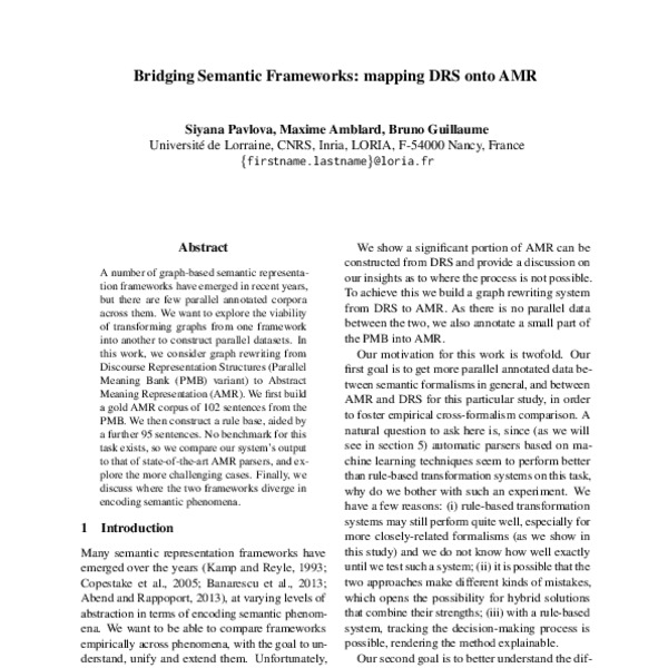 Bridging Semantic Frameworks: mapping DRS onto AMR - ACL Anthology
