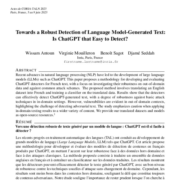 Towards a Robust Detection of Language Model-Generated Text: Is ChatGPT that easy to detect ...