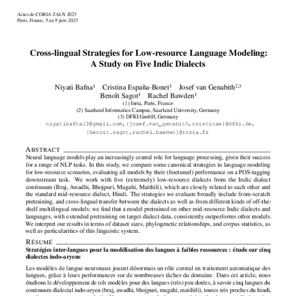 Cross-lingual Strategies for Low-resource Language Modeling: A Study on Five Indic Dialects ...