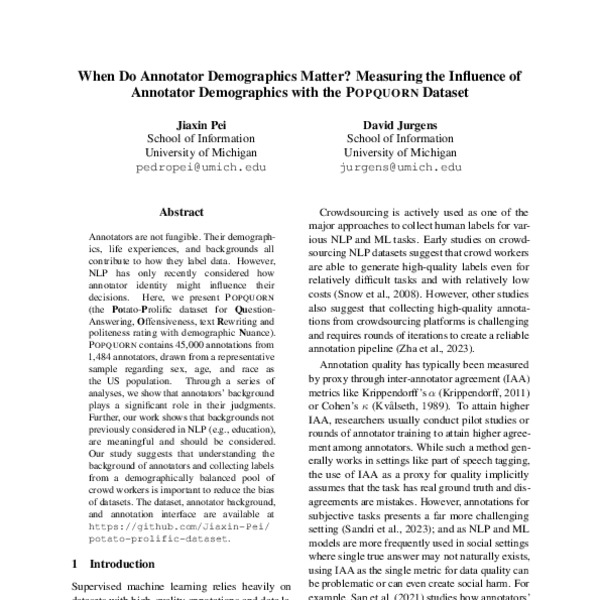 When Do Annotator Demographics Matter? Measuring the Influence of Annotator Demographics with ...
