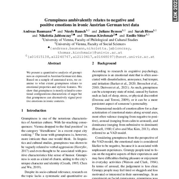 Grumpiness ambivalently relates to negative and positive emotions in ...