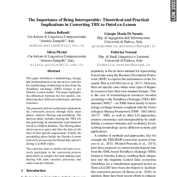 The Importance of Being Interoperable: Theoretical and Practical ...