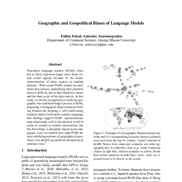 Geographic and Geopolitical Biases of Language Models - ACL Anthology