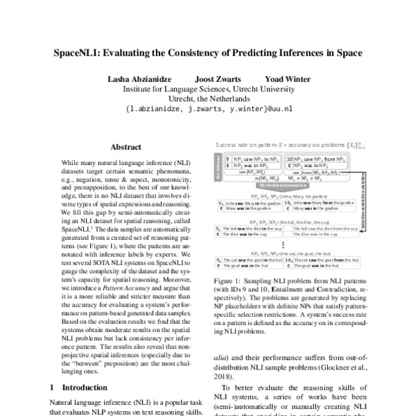 Spacenli Evaluating The Consistency Of Predicting Inferences In Space