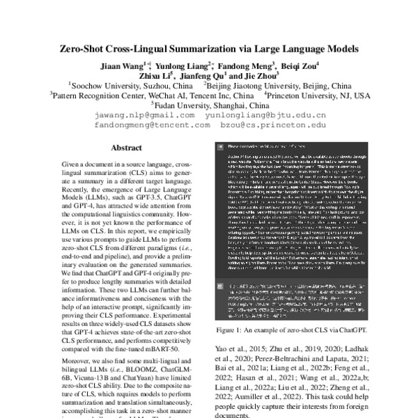Zero-Shot Cross-Lingual Summarization via Large Language Models - ACL Anthology