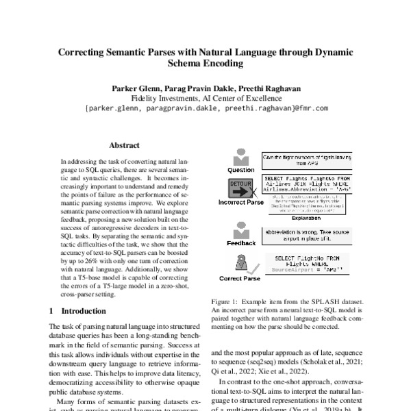 Correcting Semantic Parses With Natural Language Through Dynamic Schema Encoding Acl Anthology