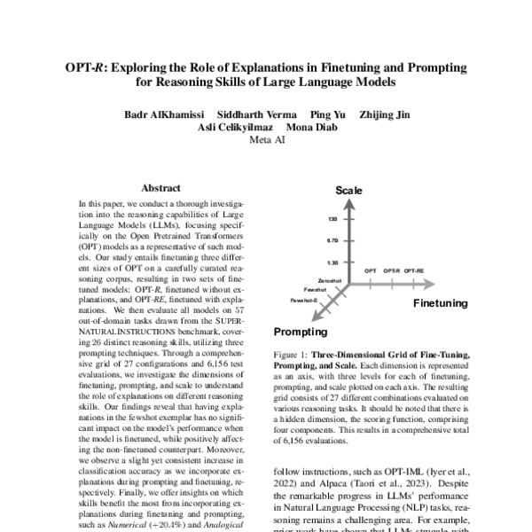 Opt R Exploring The Role Of Explanations In Finetuning And Prompting For Reasoning Skills Of